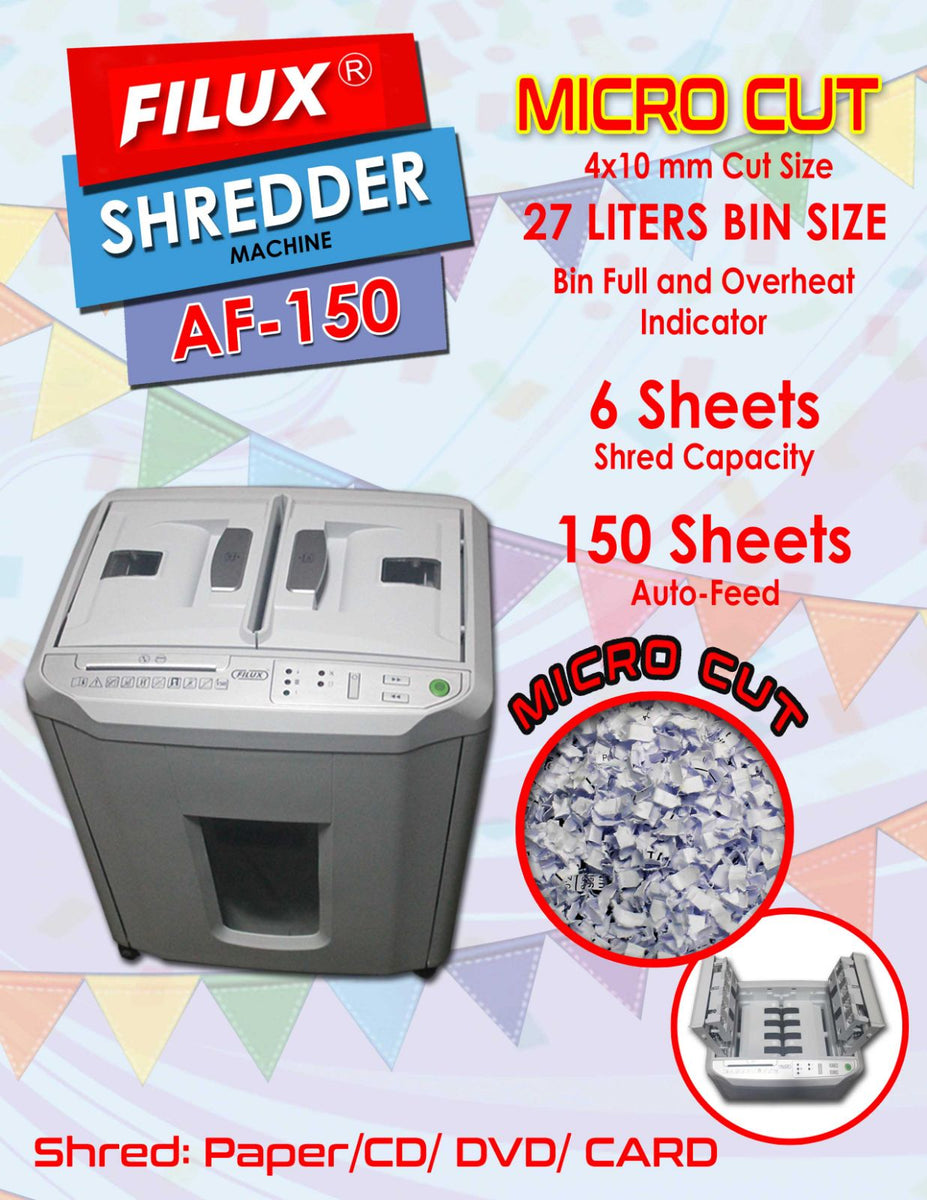 FILUX AF-150 PAPER SHREDDER MACHINE – Biz Asia Trading Inc.